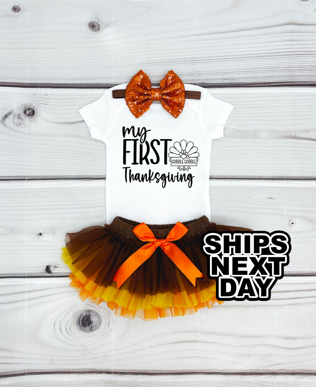 My First Thanksgiving Baby Girl Outfit, Thanksgiving Outfit for Baby ...