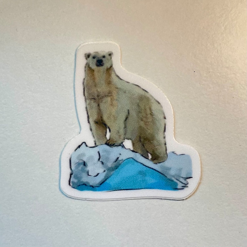 Polar Bear Sticker Hand-drawn - Etsy