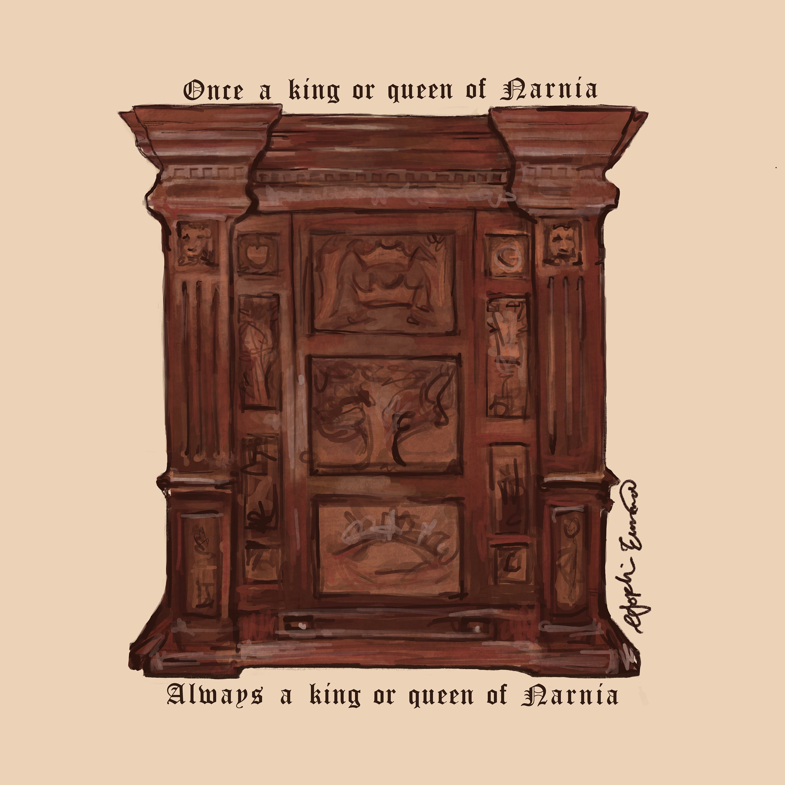 Narnia Wardrobe Sticker Hand-drawn - Etsy