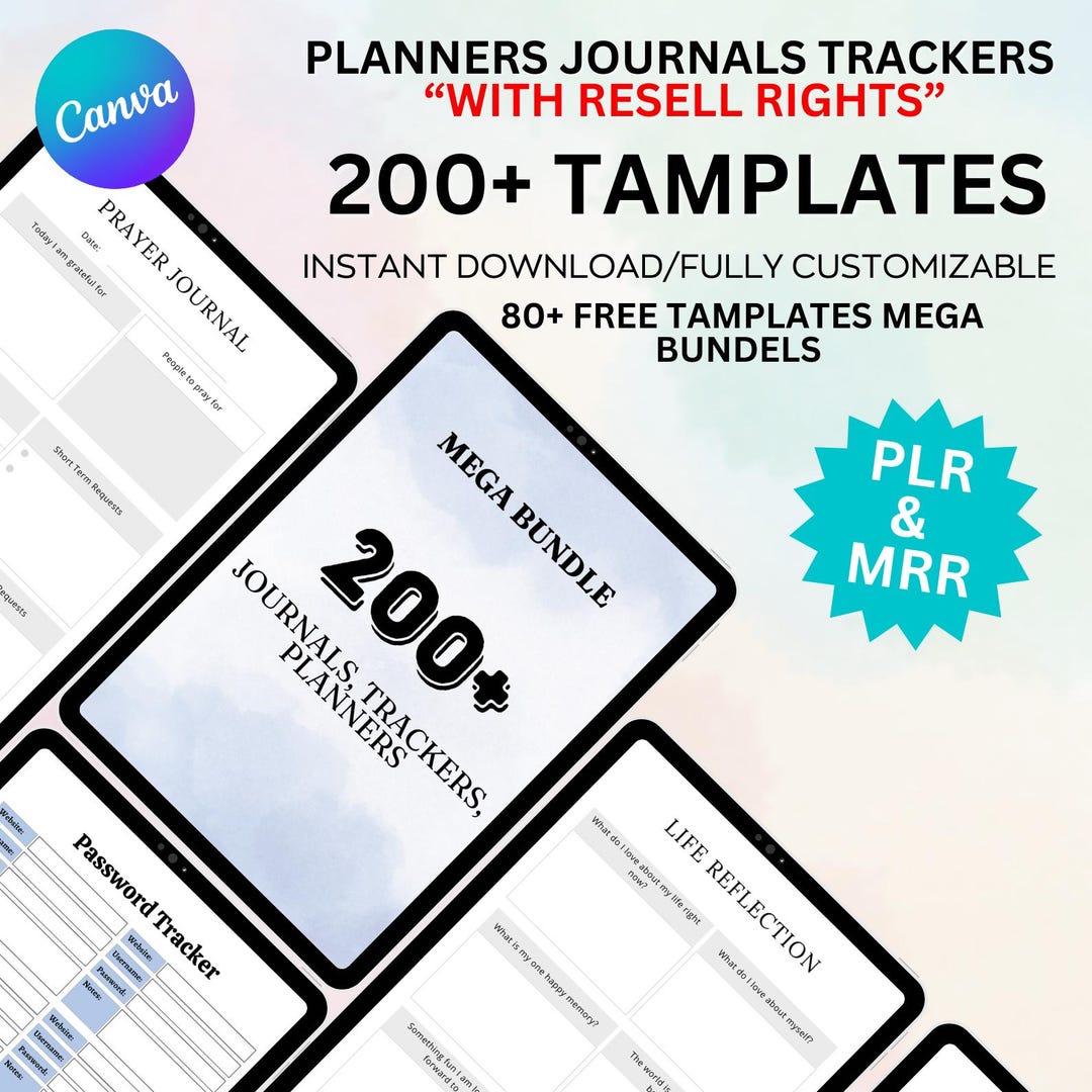 PLR 14500 Pages Canva Planner Templates, Resellable Done for You ...