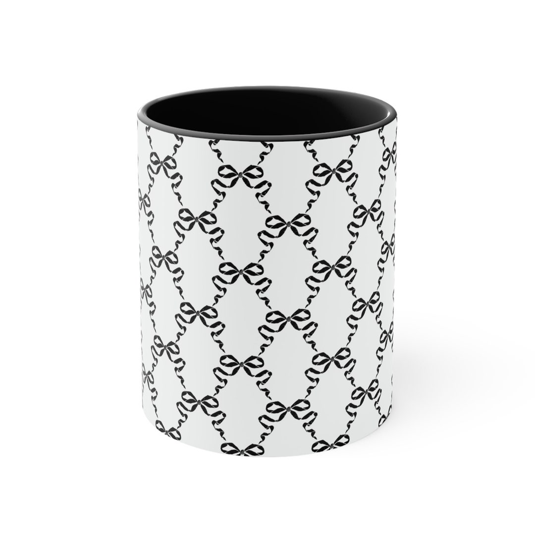 11oz Coquette Black Bow Coffee Mug, Coquette Bow Mug, Trendy Coquette ...