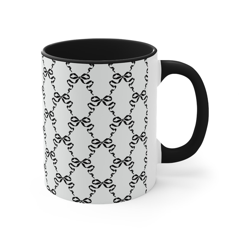11oz Coquette Black Bow Coffee Mug, Coquette Bow Mug, Trendy Coquette ...