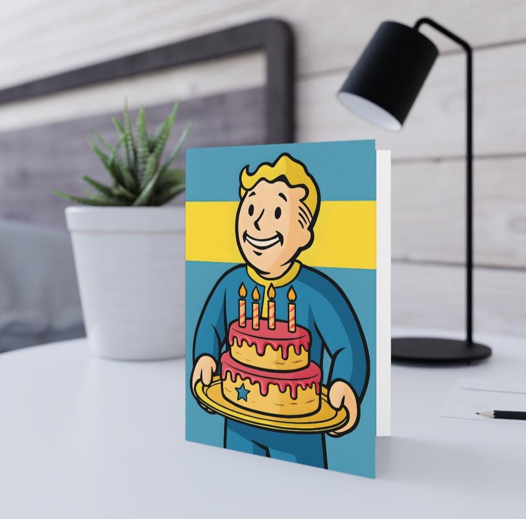 Fallout Inspired Fan Art Birthday Greeting Card | Gamer | Fun ...