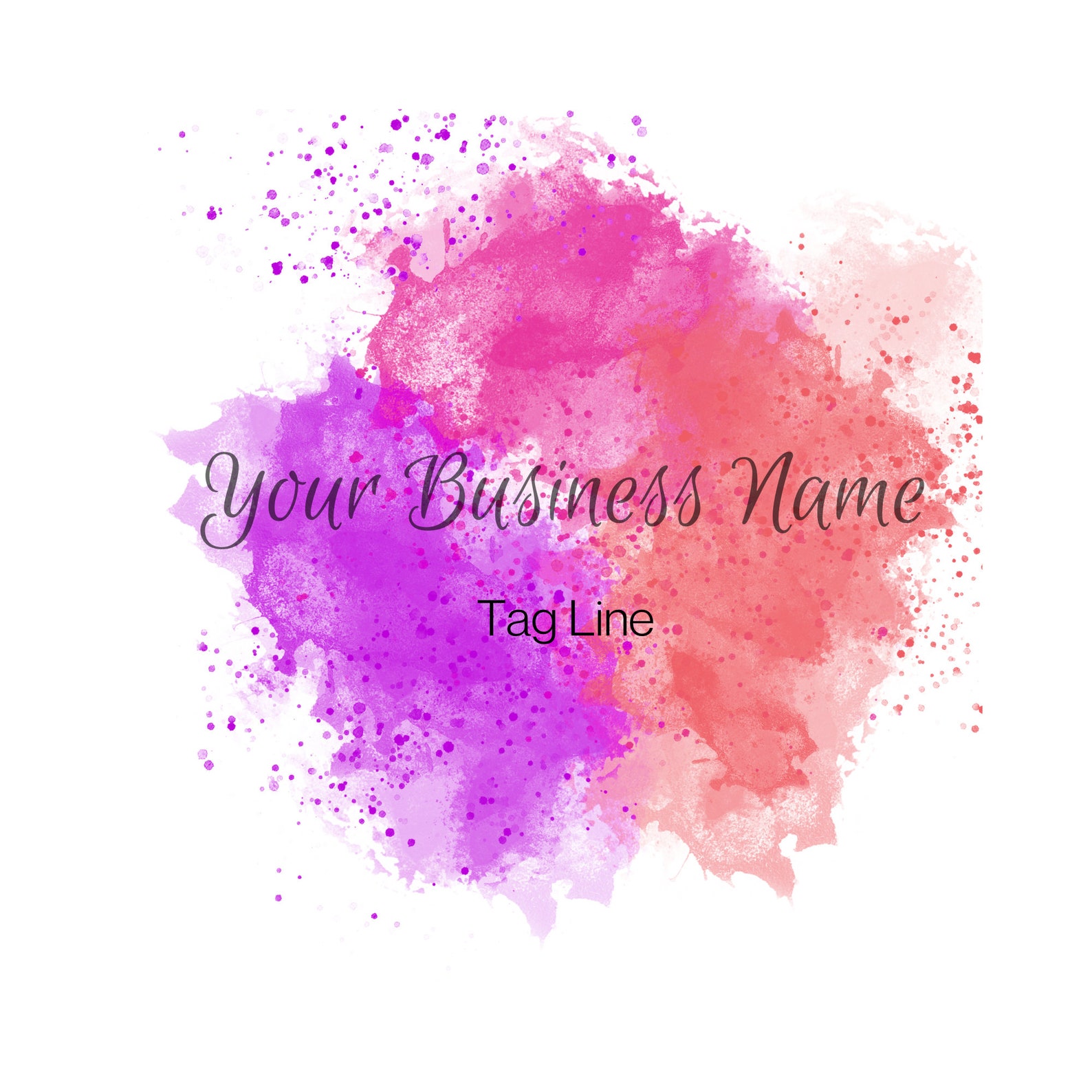 Watercolour Logo, Business Logo Design, Paint Splash Logo, Branding for ...