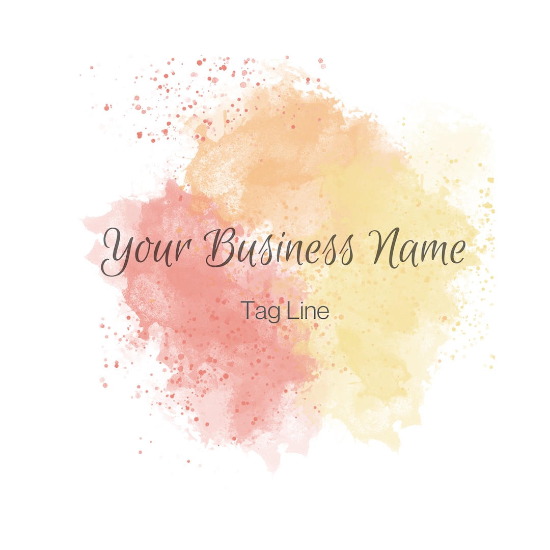 Watercolour Logo, Business Logo Design, Paint Splash Logo, Branding for ...