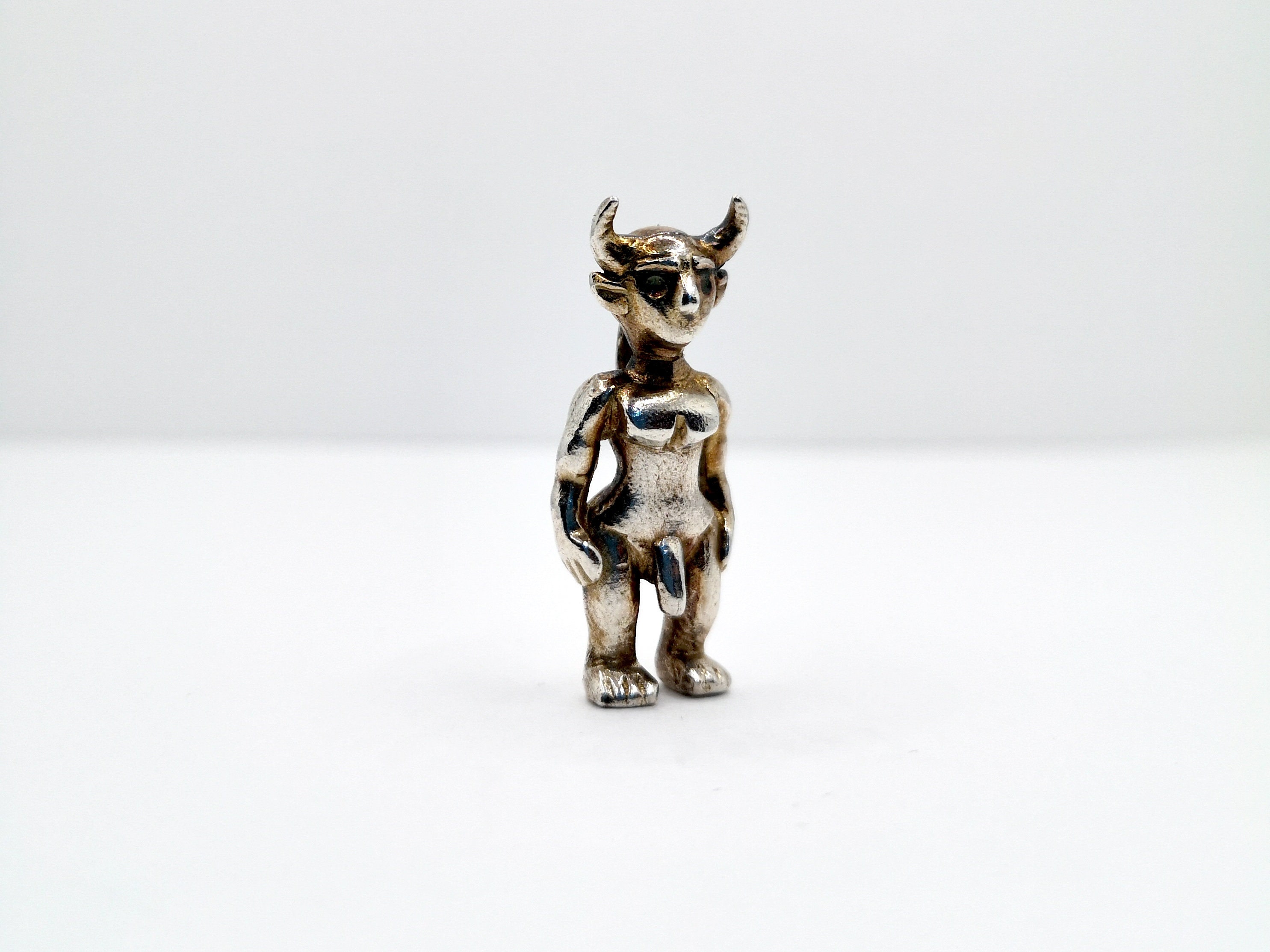 Devil Figure Male Solid Silver Pendant / Small Sassy Sculpture - Etsy