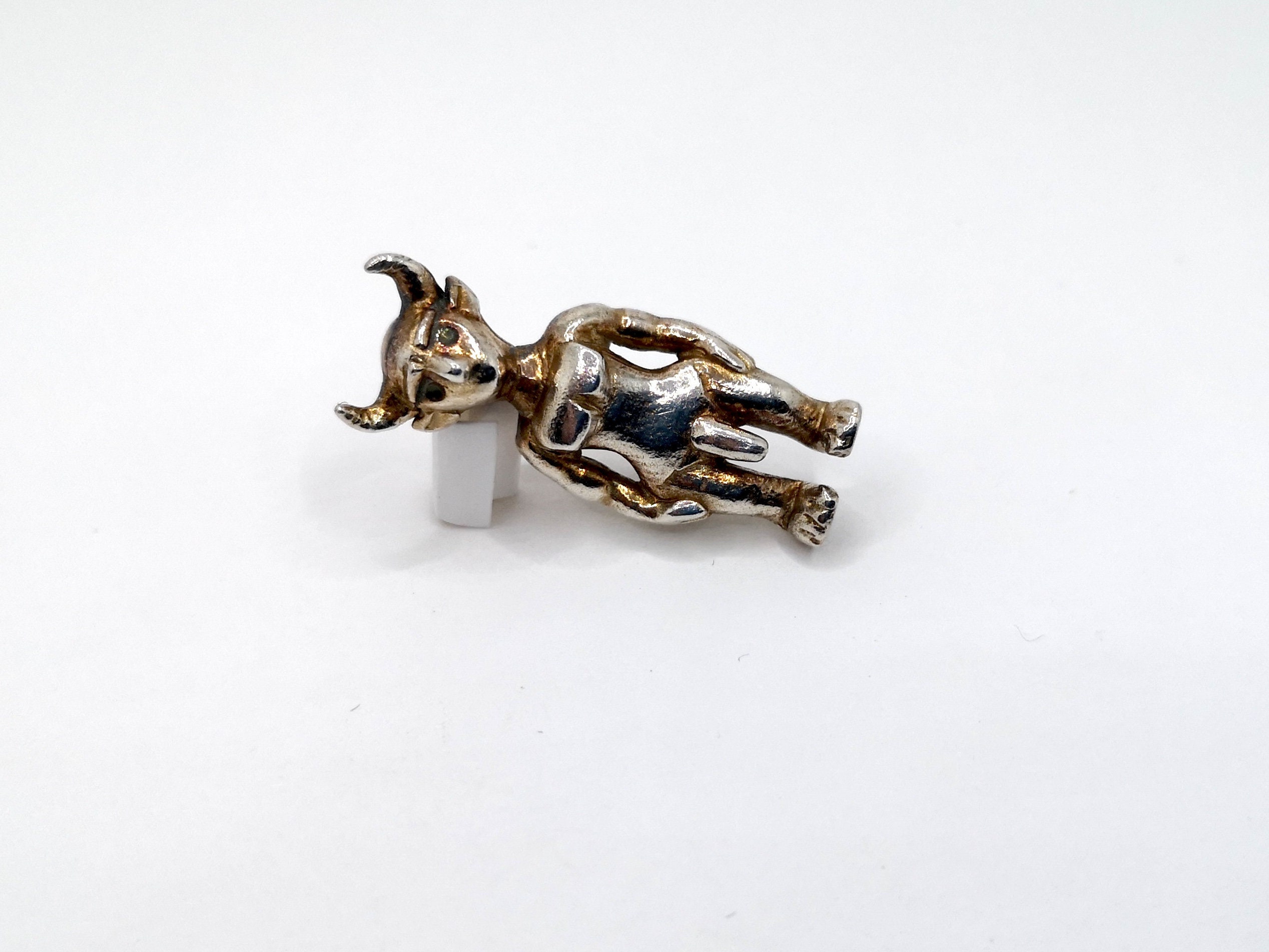 Devil Figure Male Solid Silver Pendant / Small Sassy Sculpture - Etsy