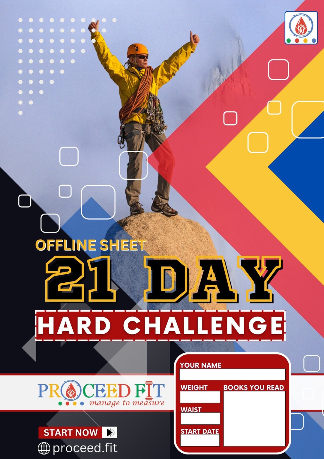 21 Hard Challenge Tracker PDF Sheet Stay Committed to Your - Etsy