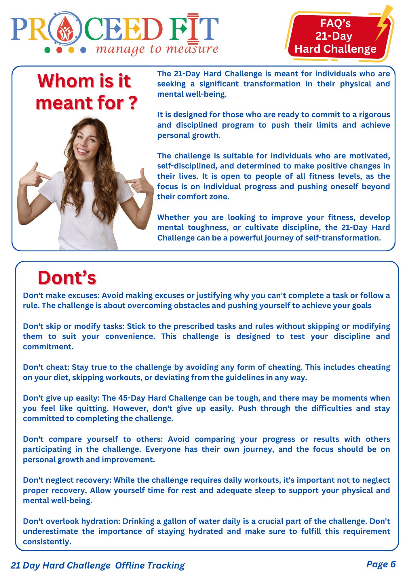 21 Hard Challenge Tracker PDF Sheet Stay Committed to Your - Etsy