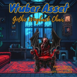 Vtuber Asset, Gothic Wingback Chair, Chair Bundle, Stream Decoration ...