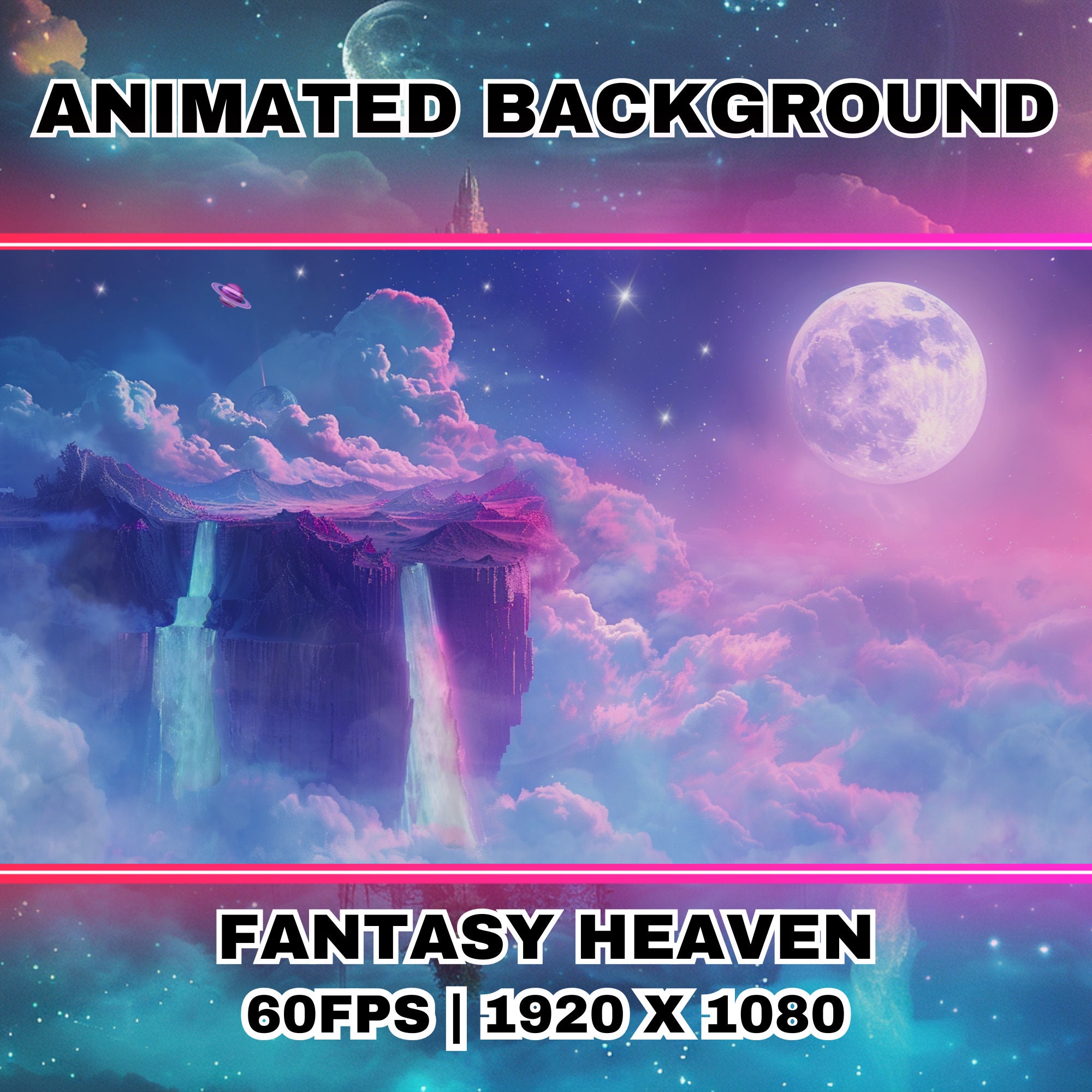 Vtuber Animated Background Fantasy Heaven, Space Vtuber Background ...