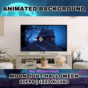 Animated Vtuber Background, Halloween Background, White Ghost, Twitch ...