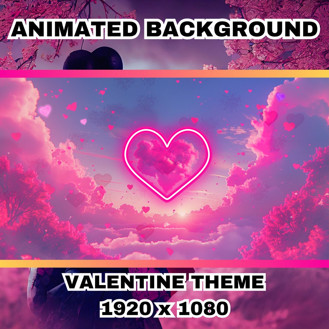 Vtuber Background Animate Background, Valentine’s Day Theme, Pine Heart ...
