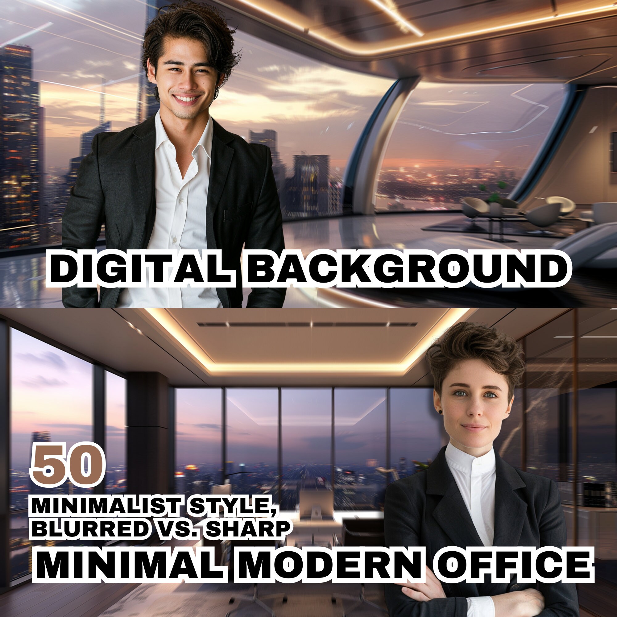 50 Soft Focus Modern Office Digital Backgrounds, 50 Modern Office ...