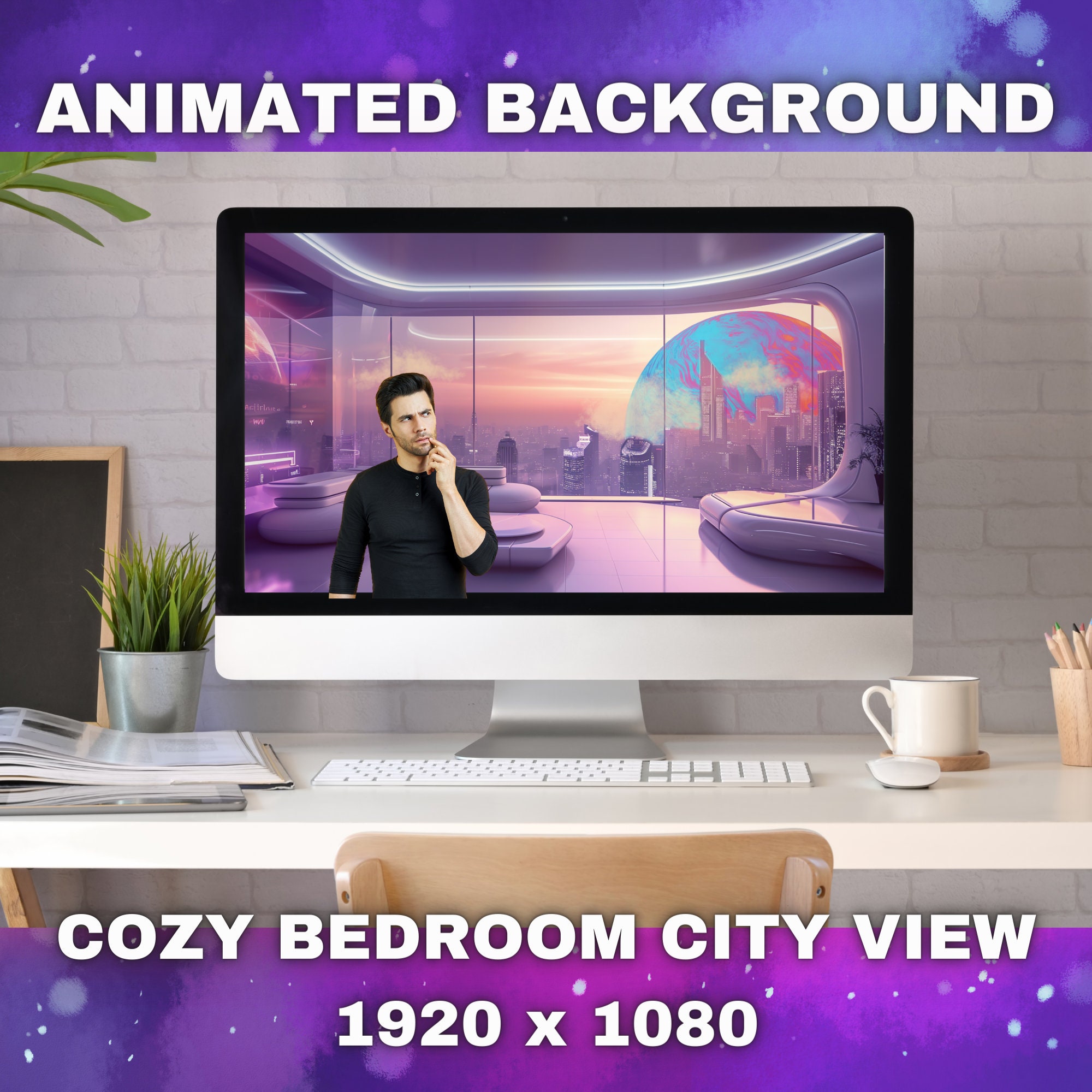 Vtuber Background Animate Background, Bedroom Futuristic, Twitch Stream ...