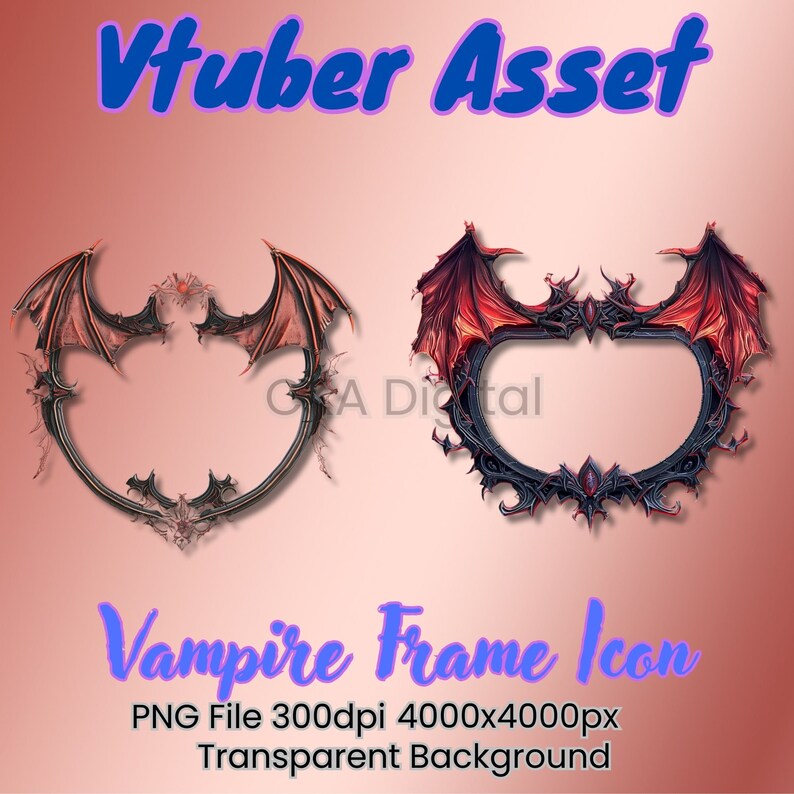 Vtuber Asset, 19 Vtuber Gothic Red Vampire Stream Frame for Twitch ...