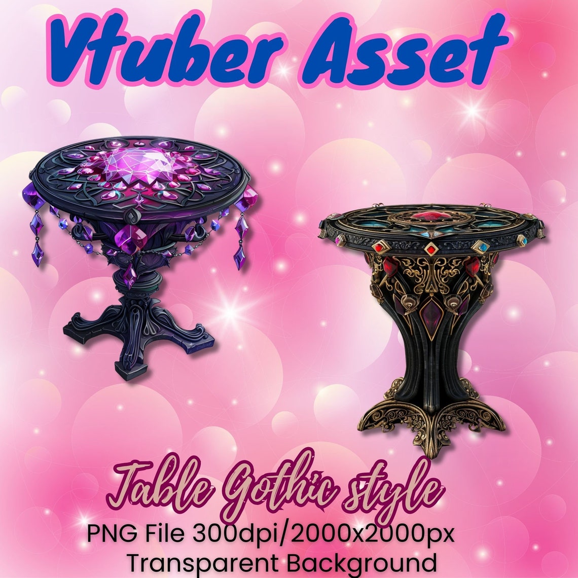 Vtuber Asset, Witch Table Gothic Style, Stream Decoration, Vtuber Background, Twitch Asset ...