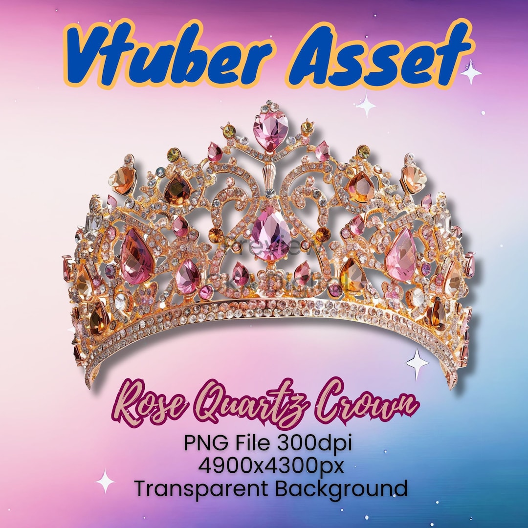 Vtuber Asset, Rose Quartz Crown, Stream Decoration, Vtuber Background, Twitch Asset, Vtuber ...