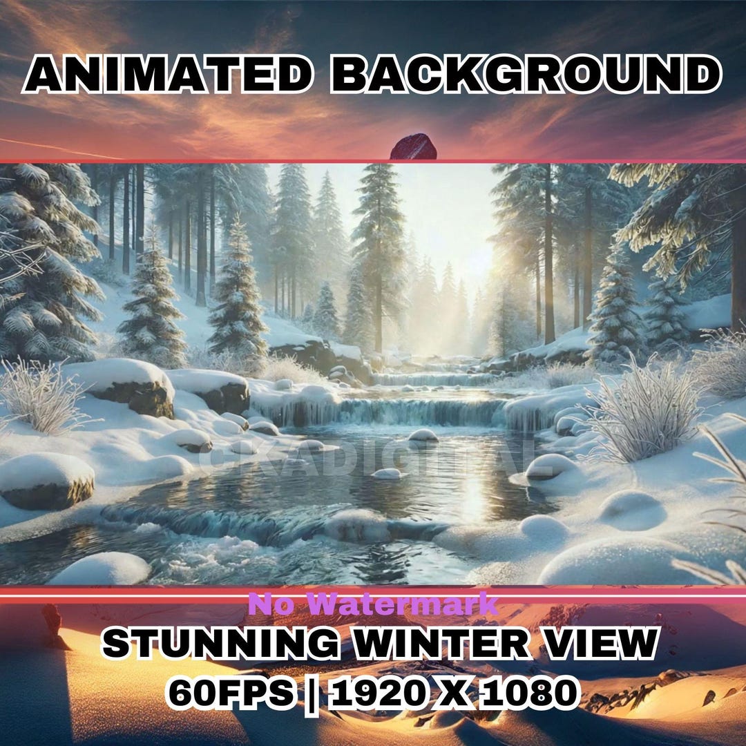 Animated Winter Forest Stream Background: Cozy Twitch, Zoom, Vtuber ...