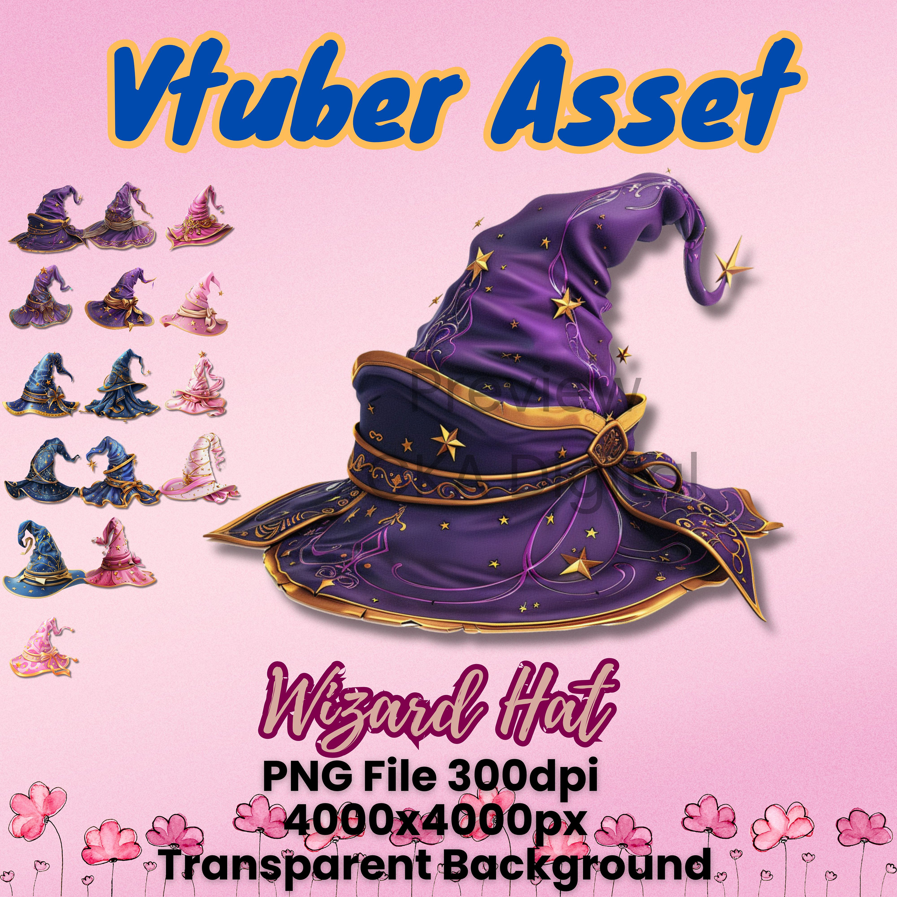 Vtuber Asset, Wizard Hat, Witch Stream Decoration, Vtuber Background, Twitch Asset, Vtuber ...