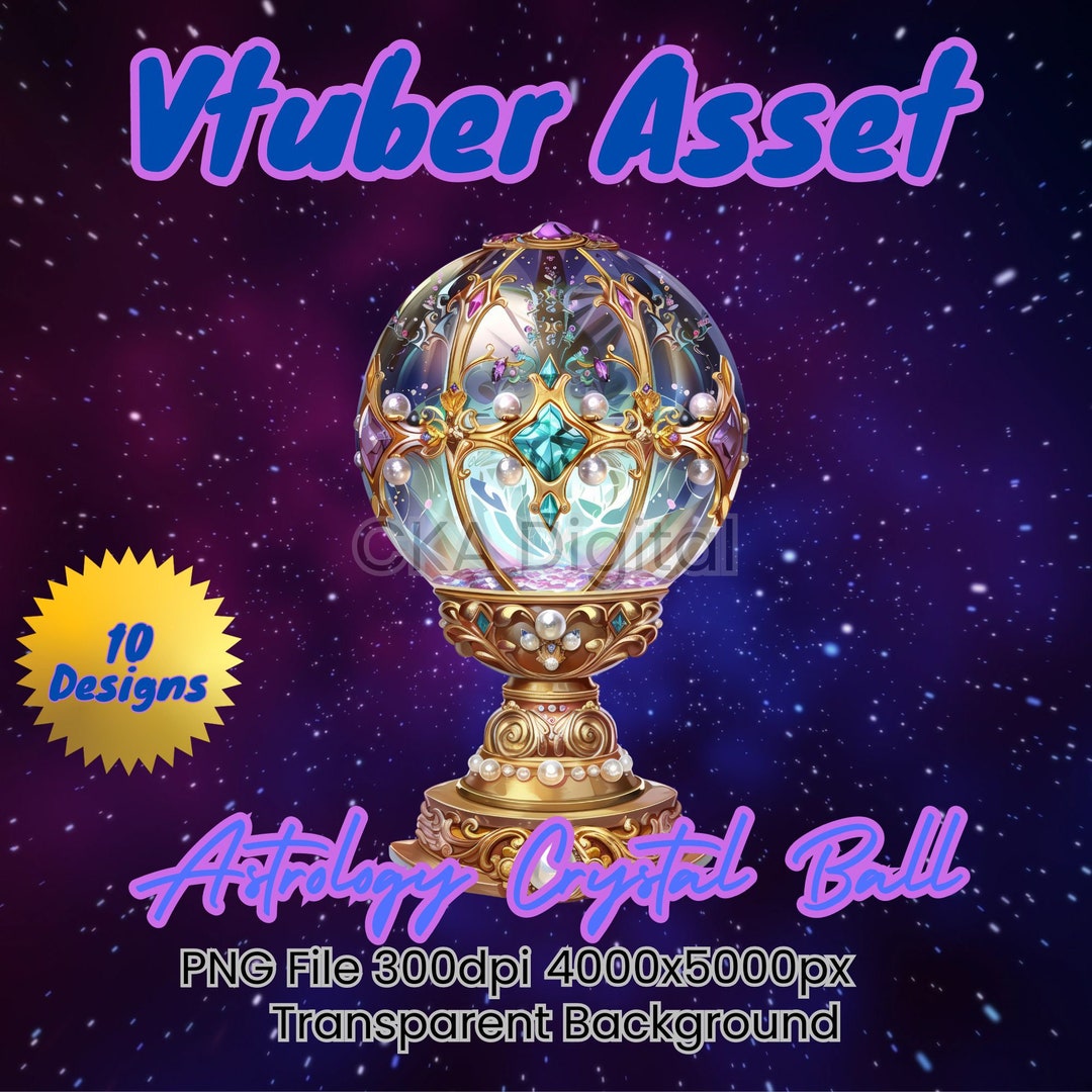 Vtuber Asset, 10 Astrology Crystal Balls, Pngtuber, Transparent, Anime ...