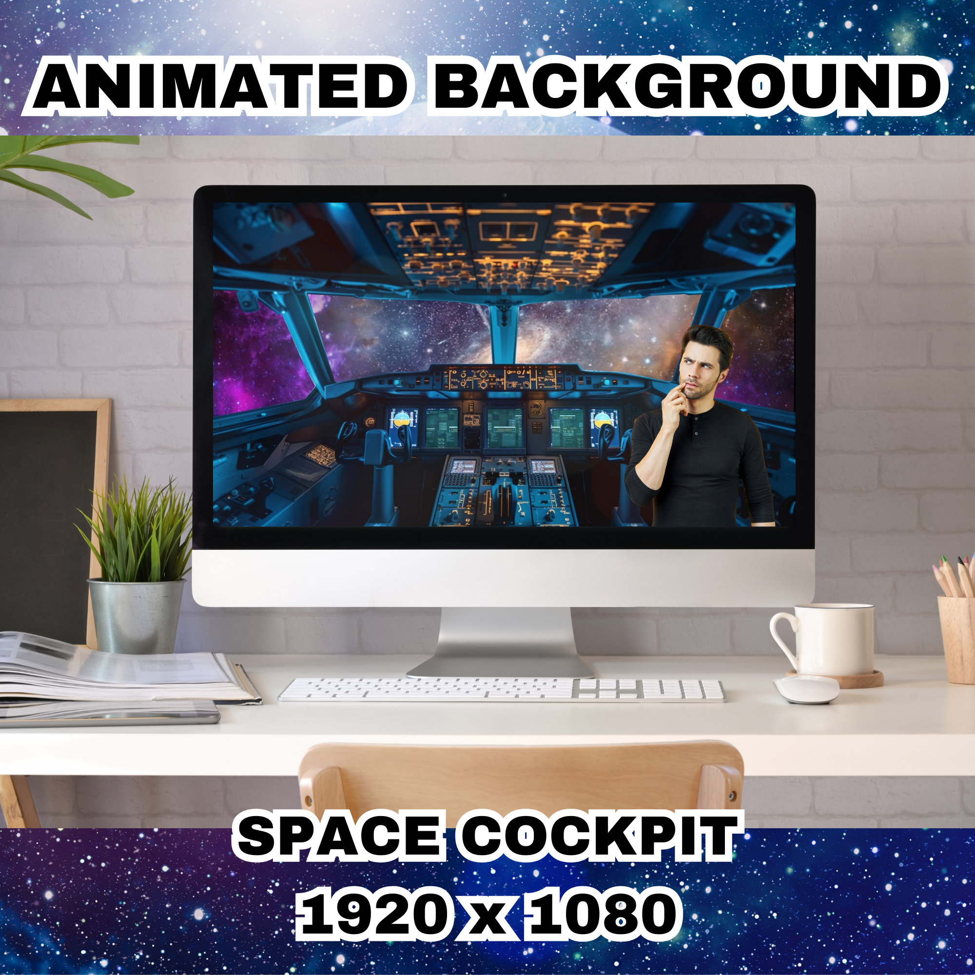 Animated Background, Vtuber Animated Background, Spaceship Cockpit ...