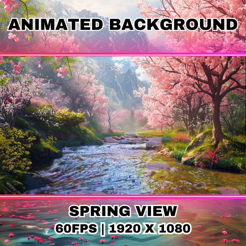 Vtuber Animated Background Spring Theme, Magical Twitch Overlay, Vtuber ...