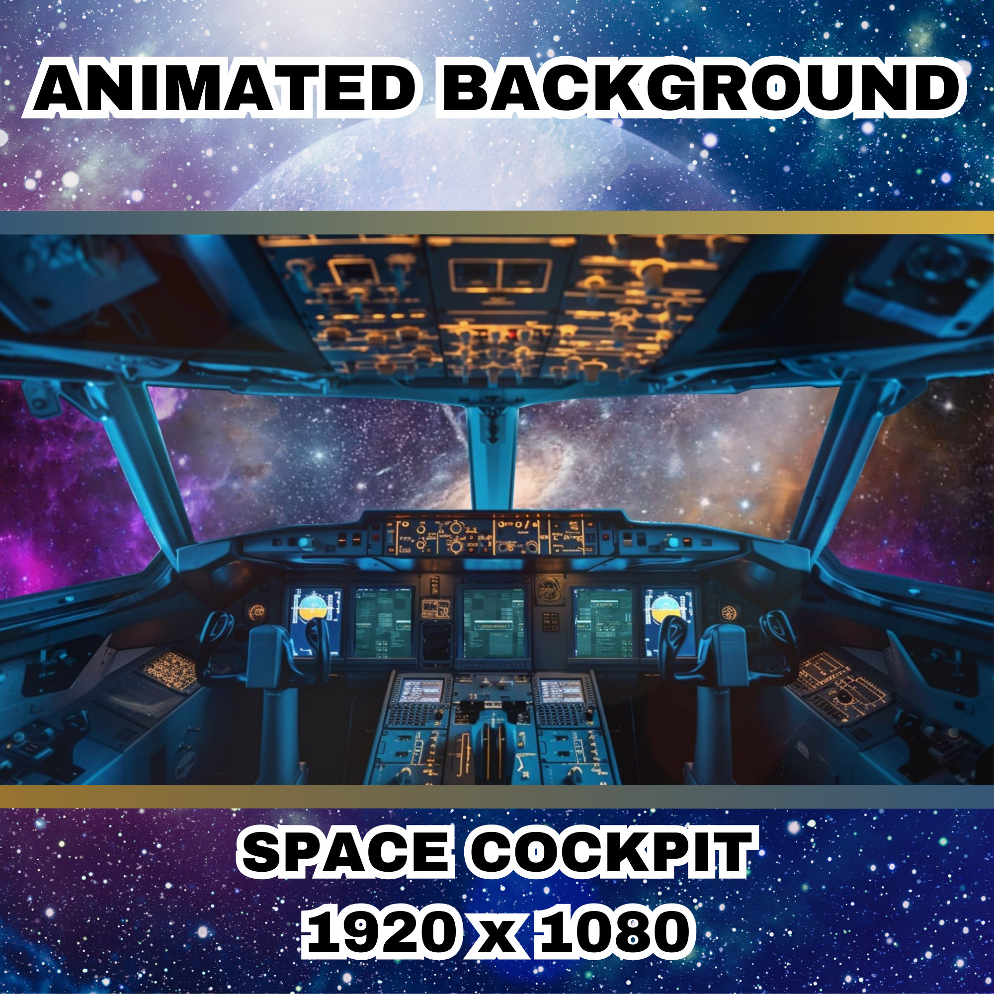 Animated Background, Vtuber Animated Background, Spaceship Cockpit ...