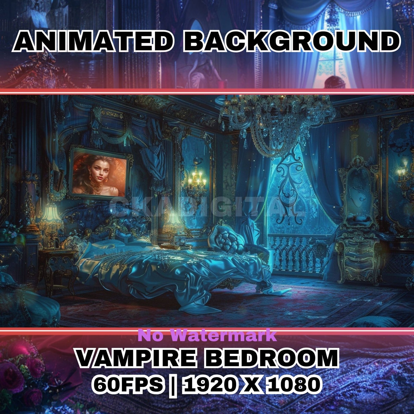 Vtuber Animated Background for Twitch, Gothic Vampire Animated ...