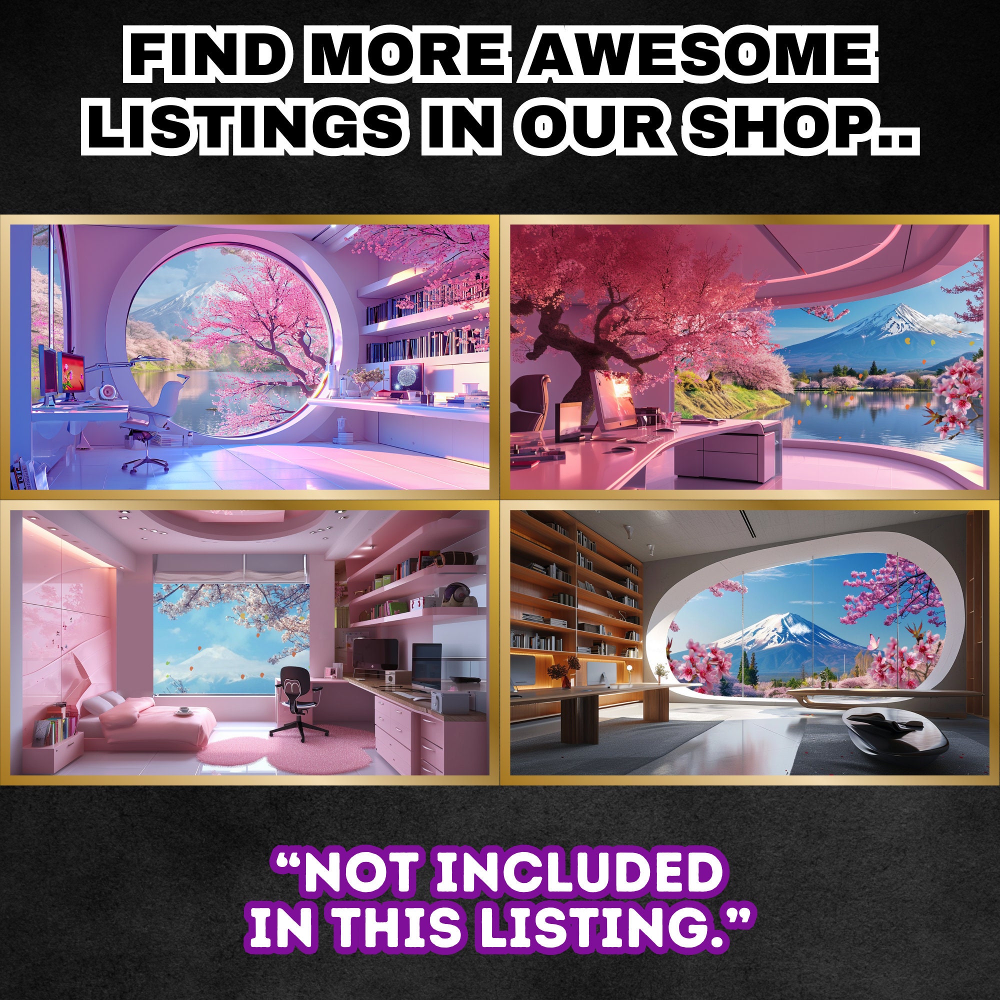 Animated Vtuber Background: Cozy Sakura Study Room (MP4 Digital ...