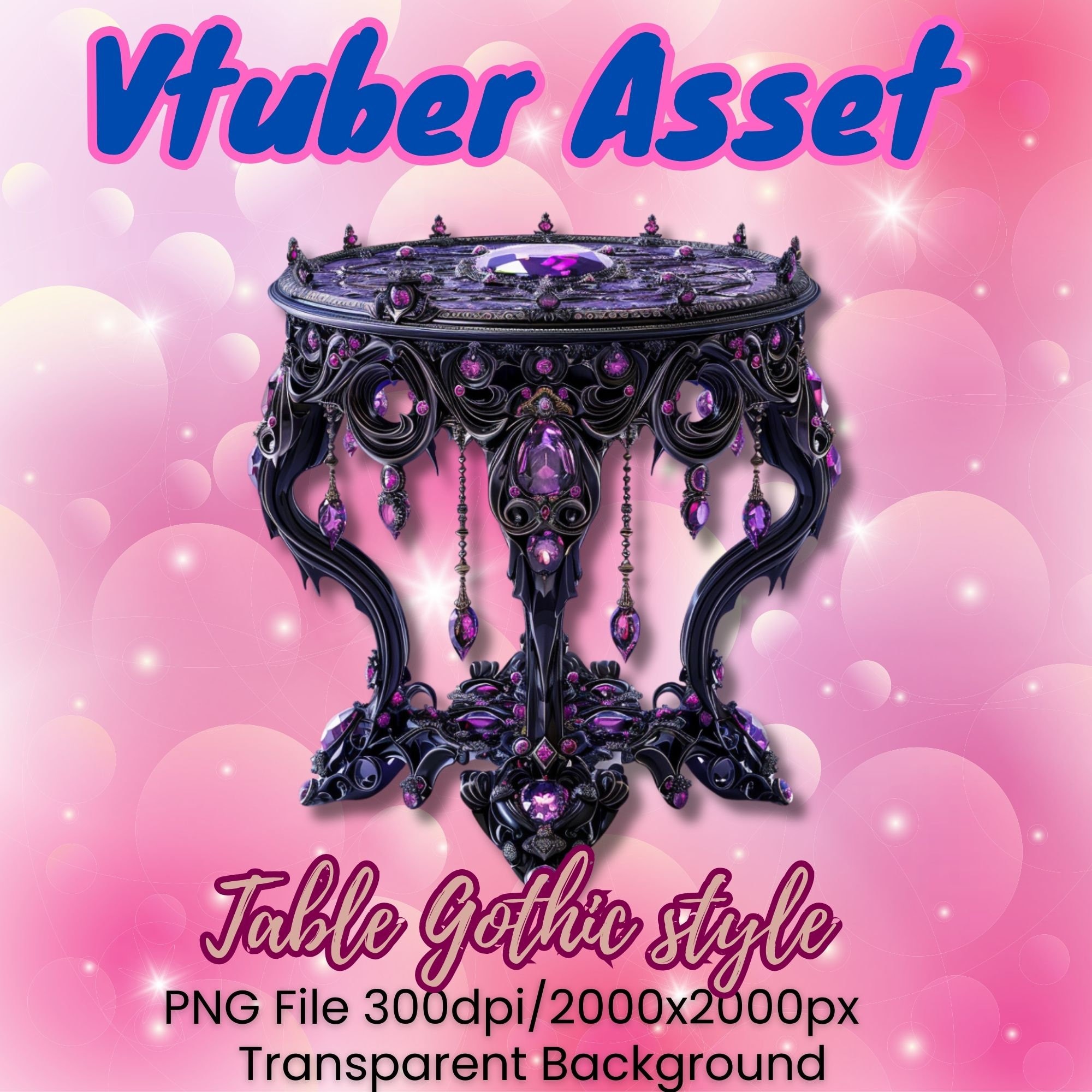 Vtuber Asset, Witch Table Gothic Style, Stream Decoration, Vtuber ...