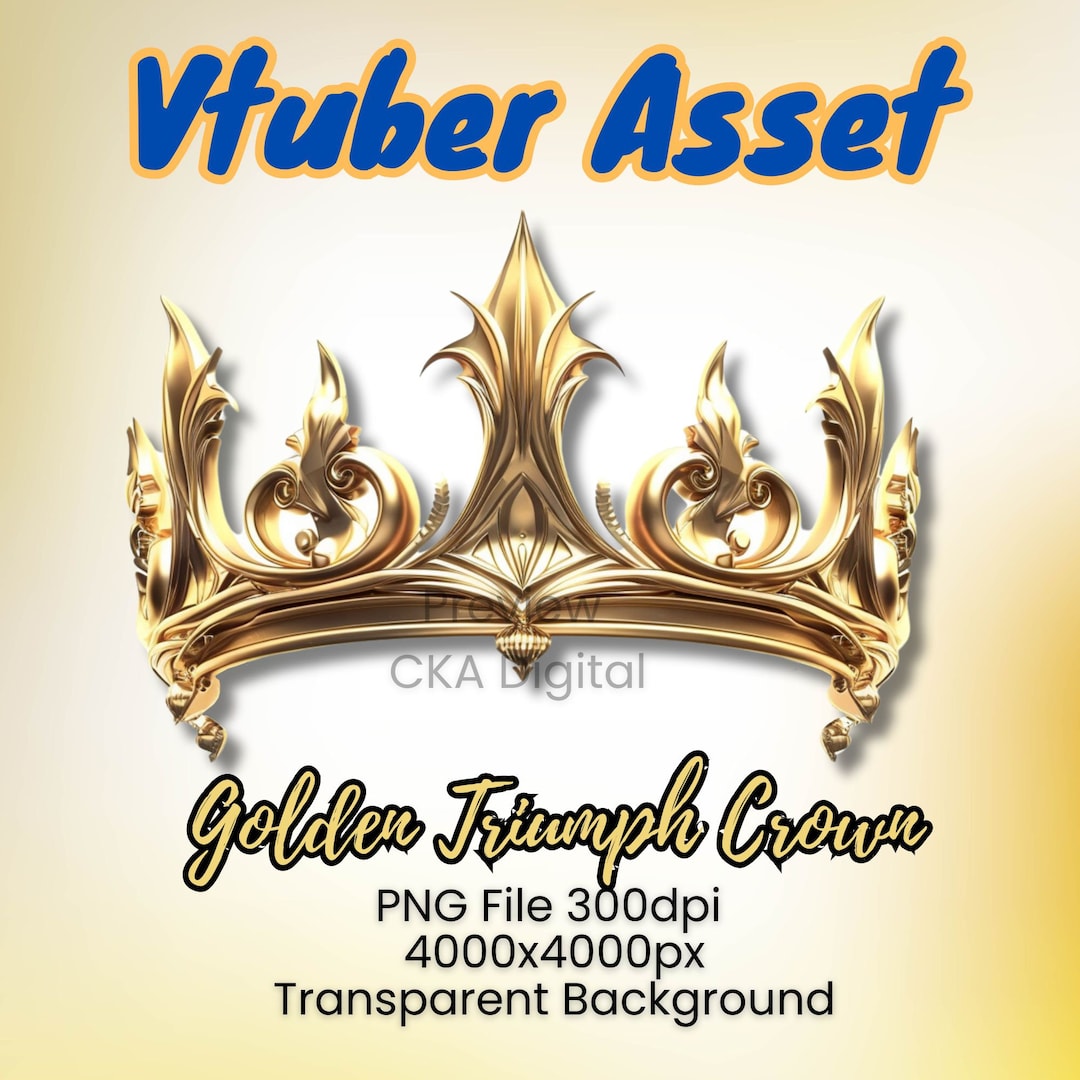 Vtuber Asset, Golden Triumph Crown, King Crown Stream Decoration ...