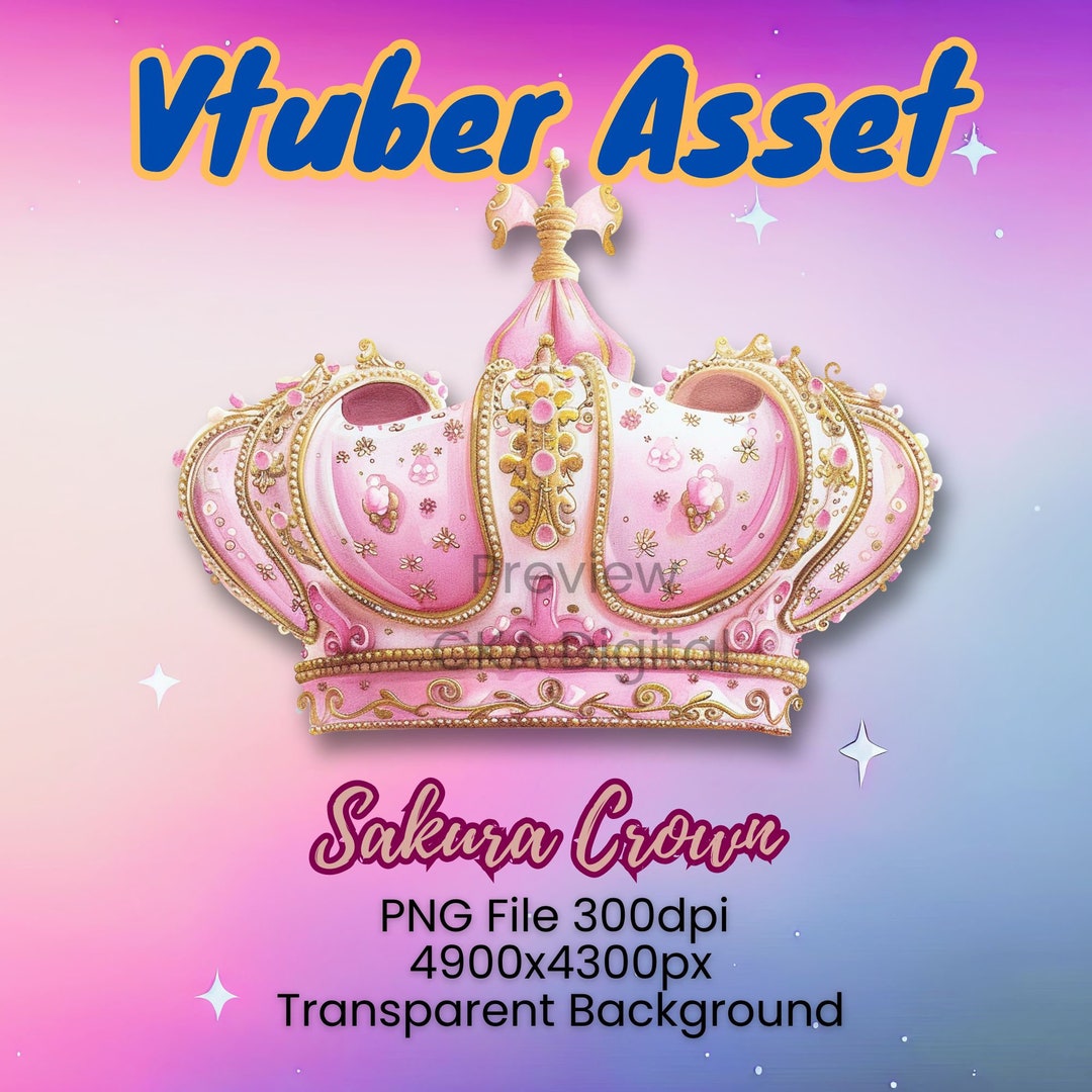 Sakura Crown Vtuber Asset: Pink Stream Decoration (PNG Digital Download ...