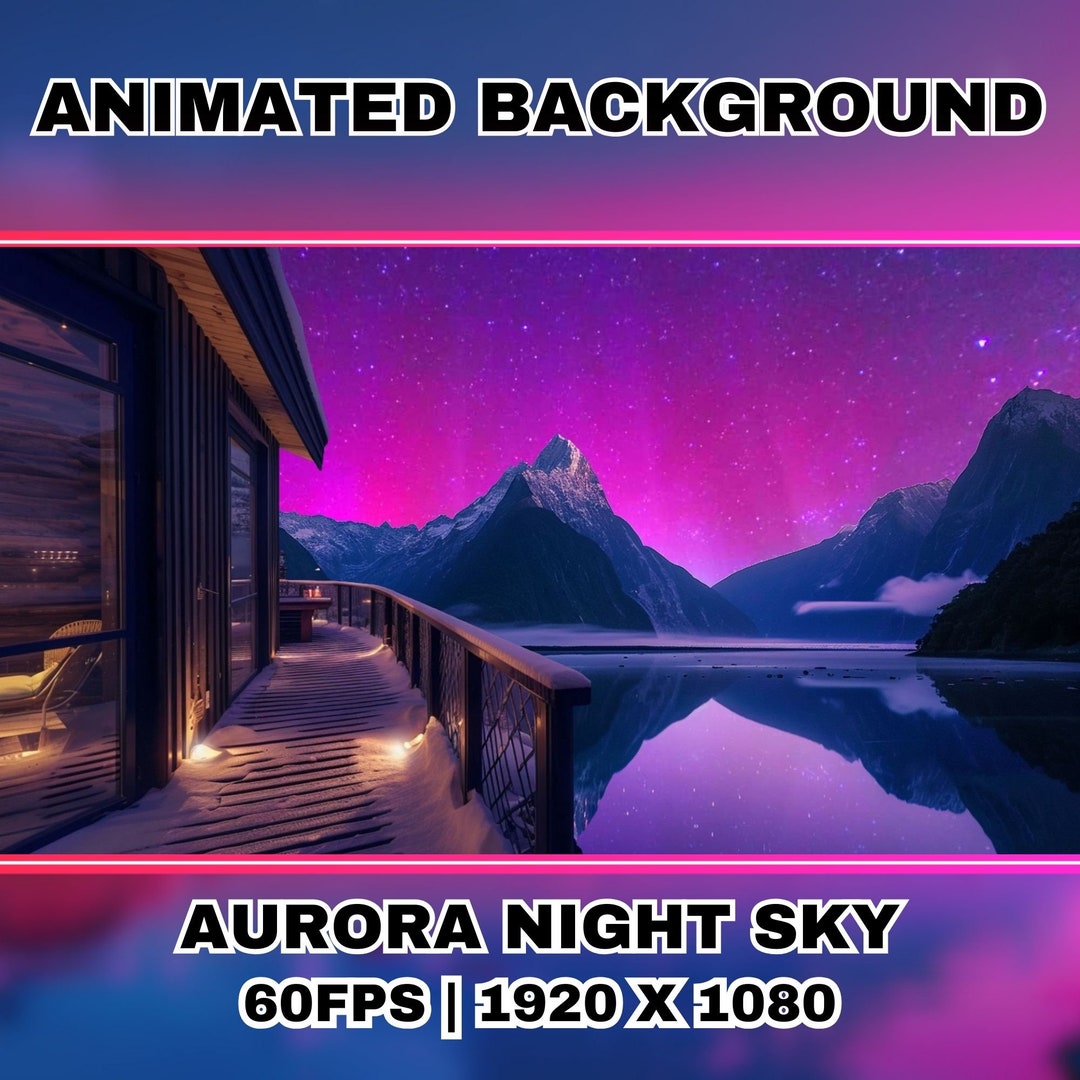 ANIMIERTER HINTERGRUND, Aurora Night Sky, Vtuber Animated Background ...