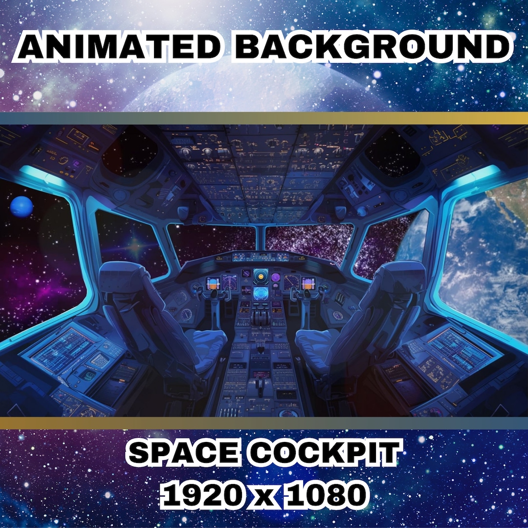 Animated Spaceship Cockpit Vtuber Background: Outer Space View (MP4 ...