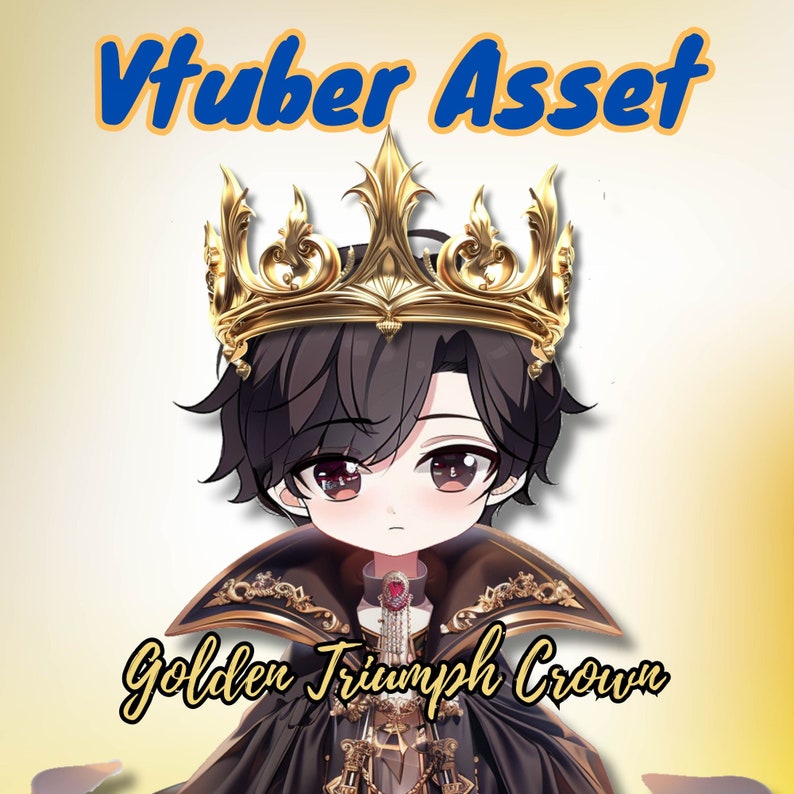 Vtuber Asset, Golden Triumph Crown, King Crown Stream Decoration ...