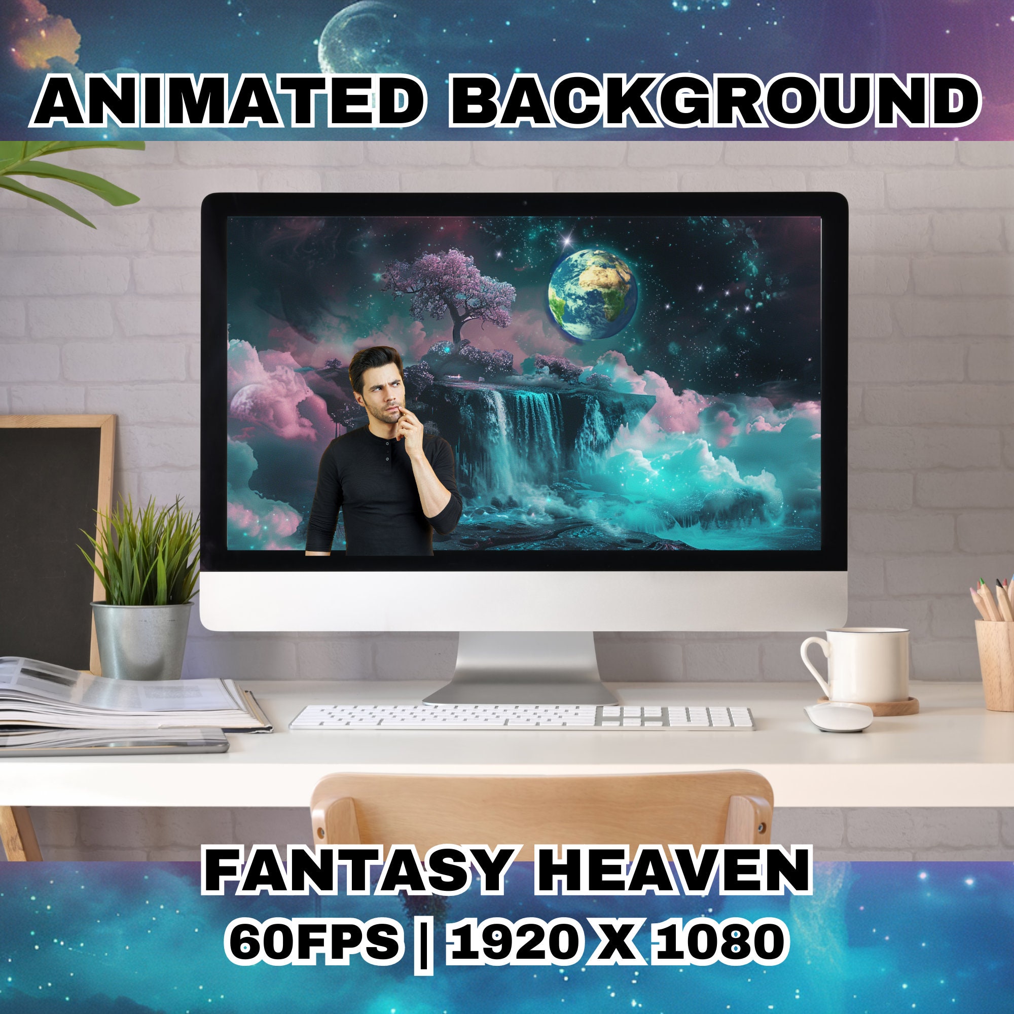 Vtuber Animated Background Fantasy Paradise, Vtuber Stream Overlay ...