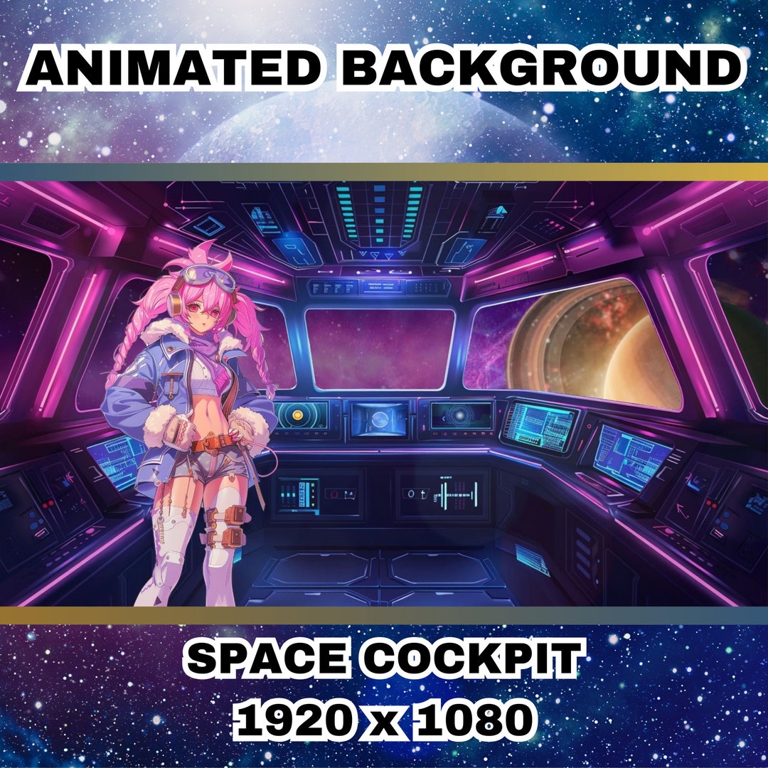 Vtuber Animated Background, Spaceship Cockpit, Galaxy Spaceship, Space ...