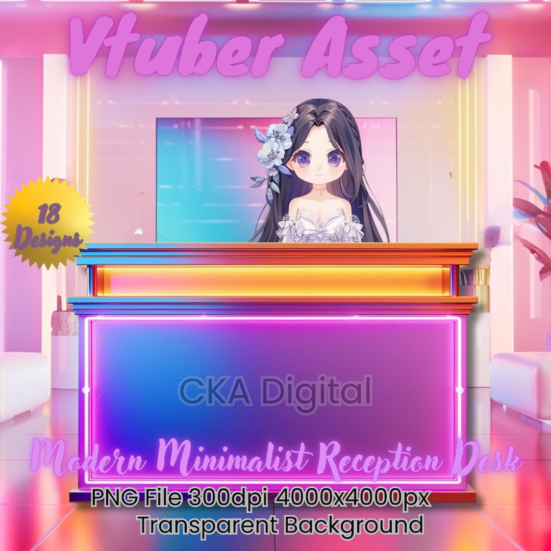 Vtuber Asset, 18 Futuristic Neon Lighted Podium, Pngtuber, Transparent ...
