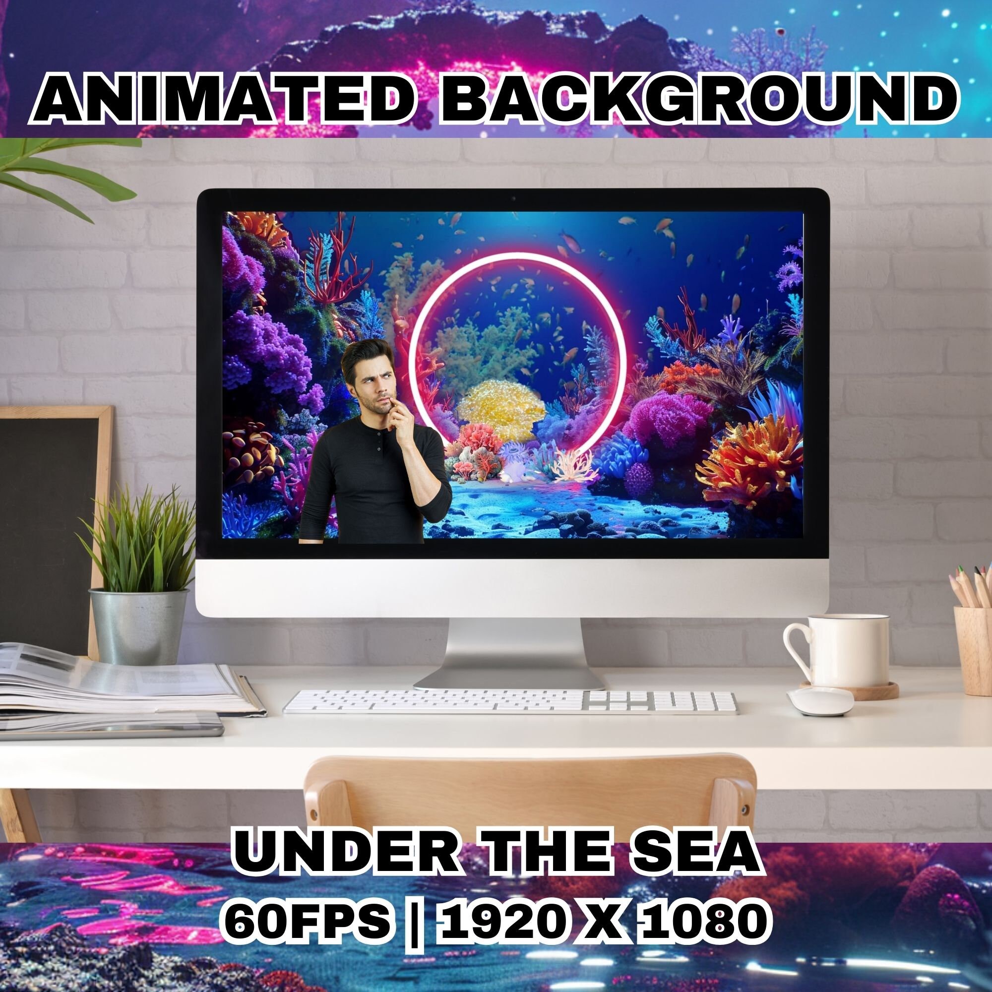Vtuber Animated Background, Ocean Deep, Underwater, Lofi Cozy Ambience ...
