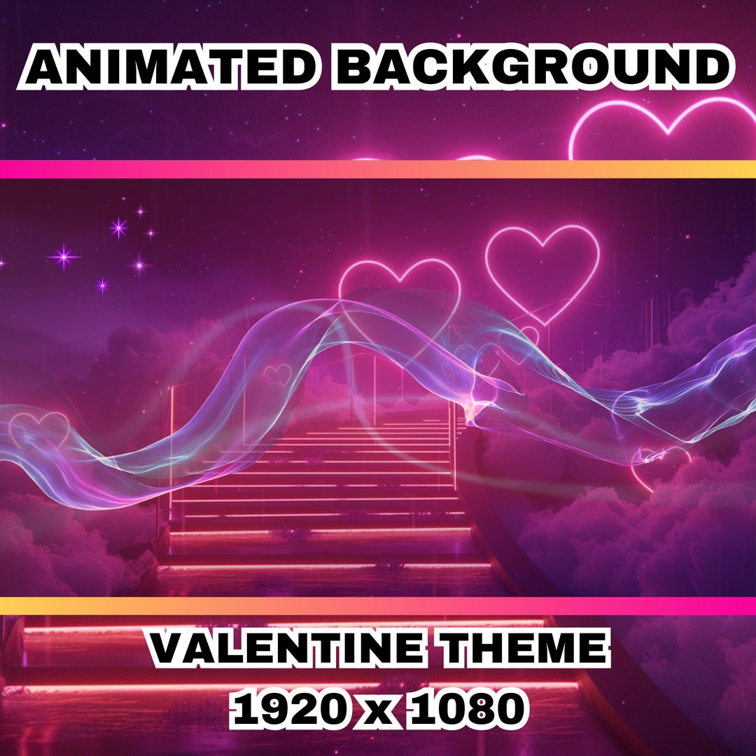 Vtuber Animate Background, Valentine’s Day Theme, Neon Stage, Animated ...