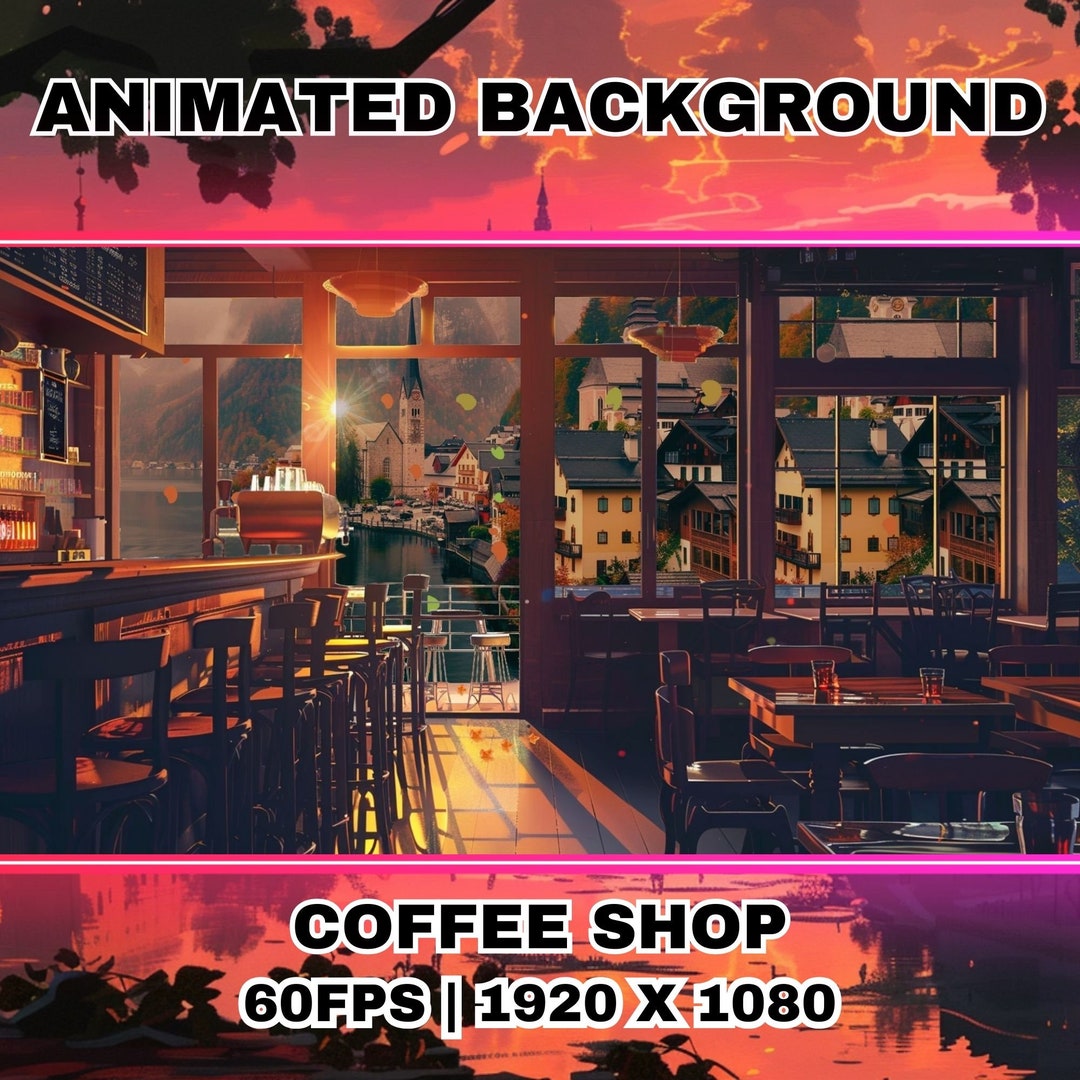 Vtuber Animated Background, Coffee Shop Italian Style, Café & Bar in ...
