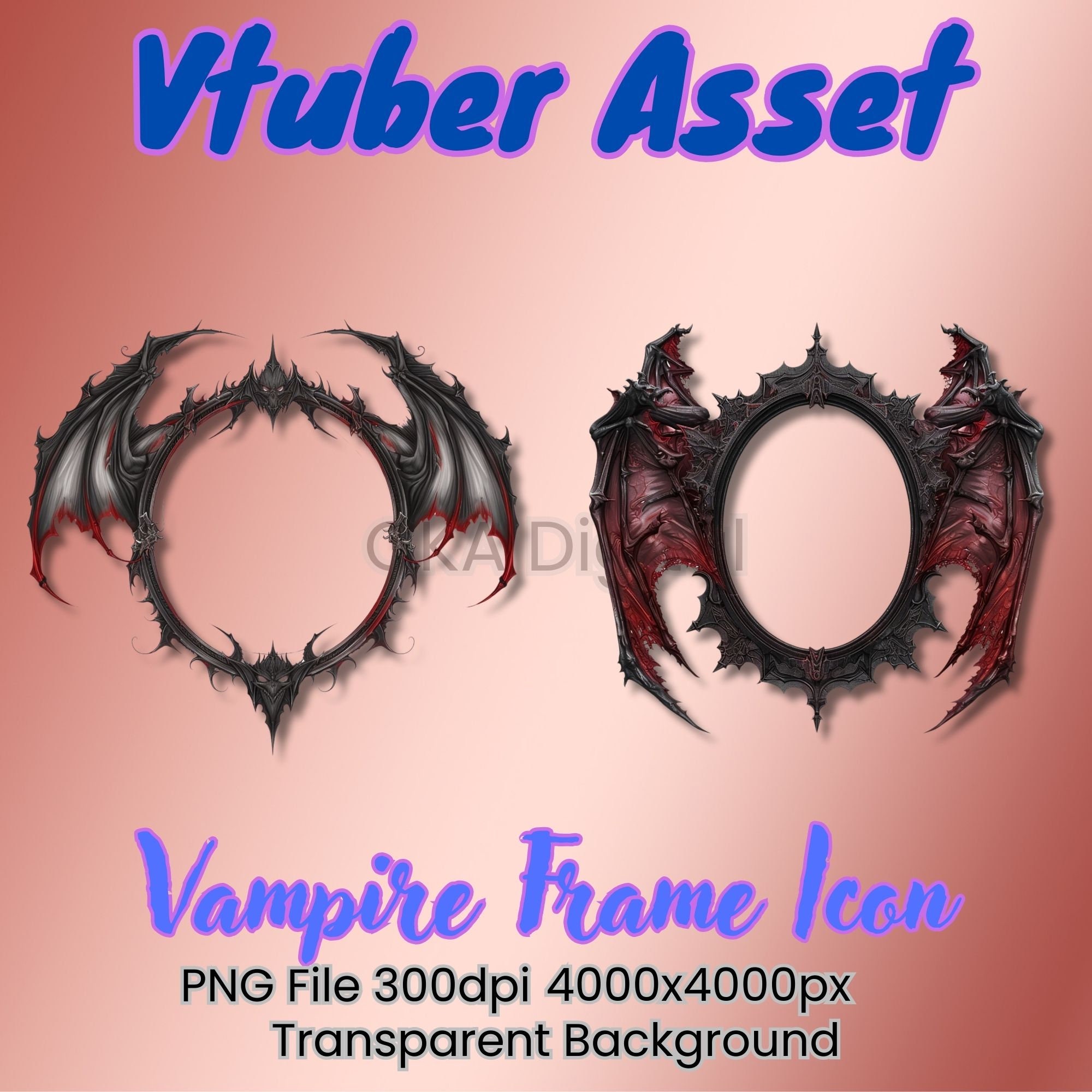 Vtuber Asset, 19 Vtuber Gothic Red Vampire Stream Frame for Twitch ...