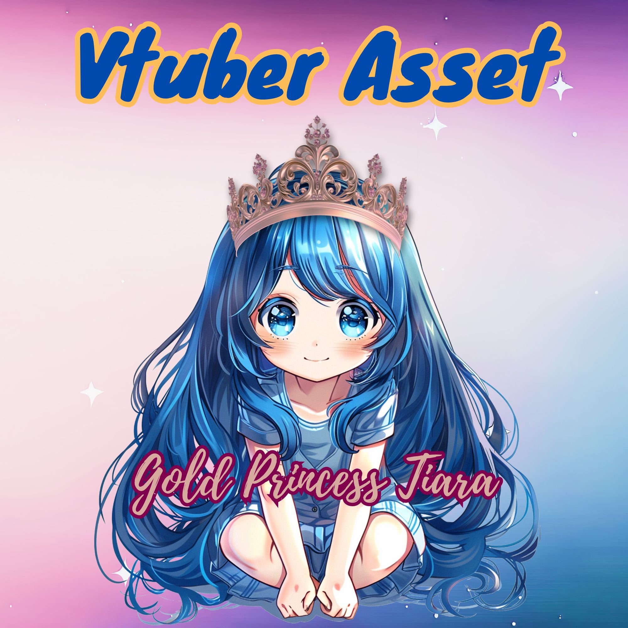 Vtuber Asset, Gold Princess Tiara, Crown Bundle, Stream Decoration ...