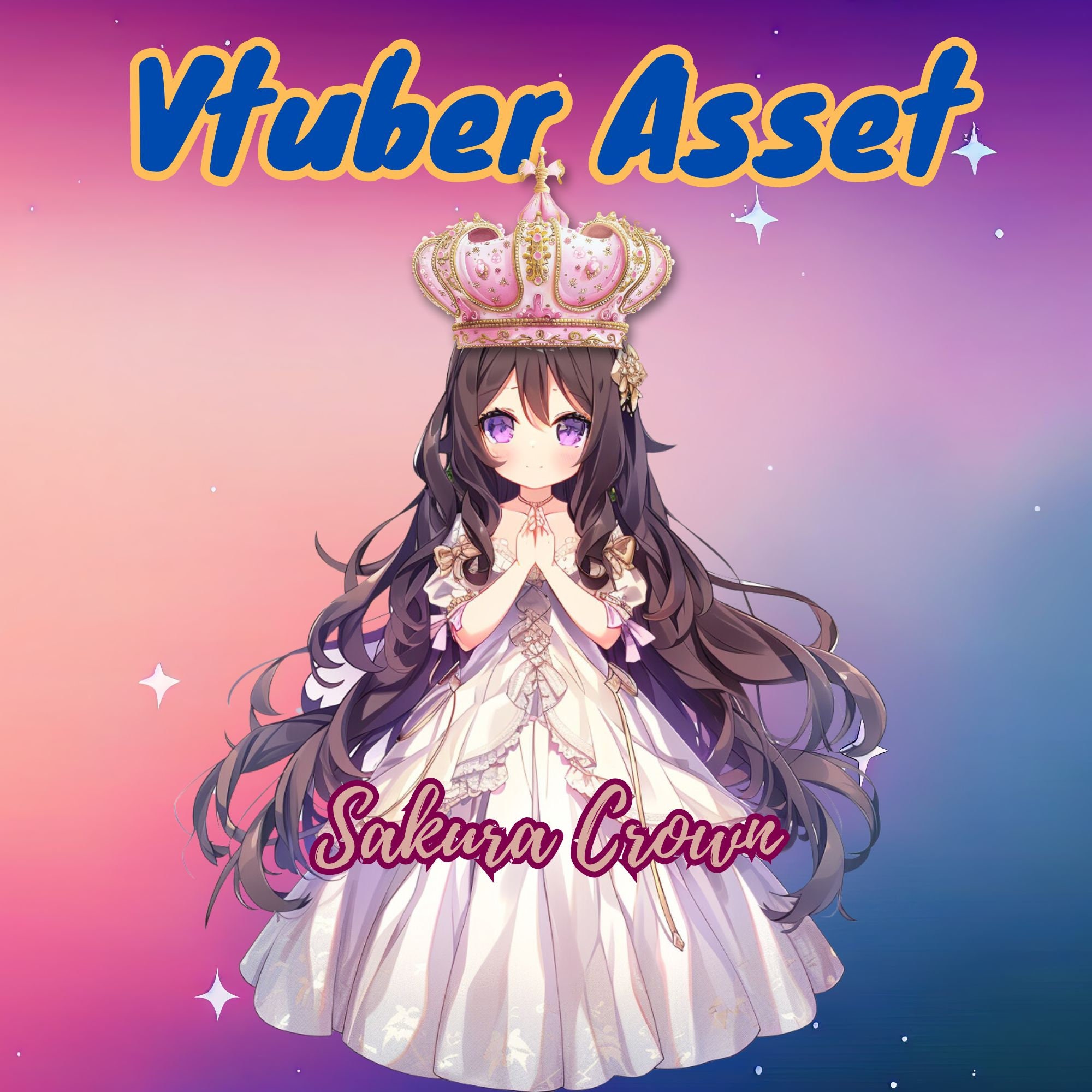 Sakura Crown Vtuber Asset: Pink Stream Decoration (PNG Digital Download ...