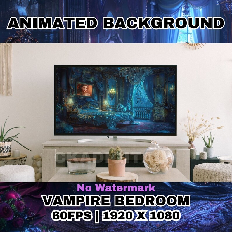Vtuber Animated Background for Twitch, Gothic Vampire Animated ...