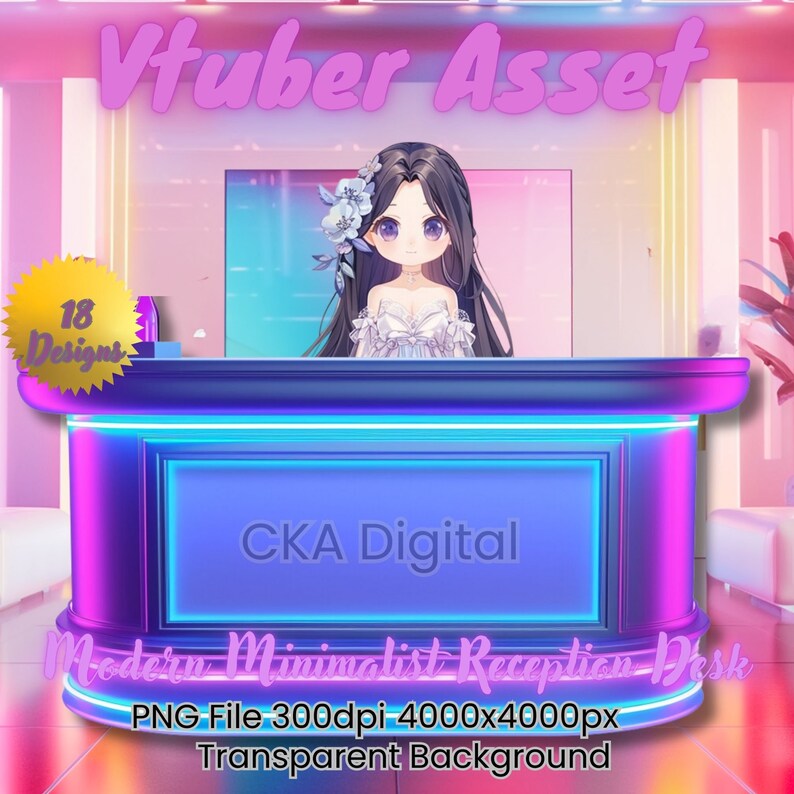 Vtuber Asset, 18 Futuristic Neon Lighted Podium, Pngtuber, Transparent ...