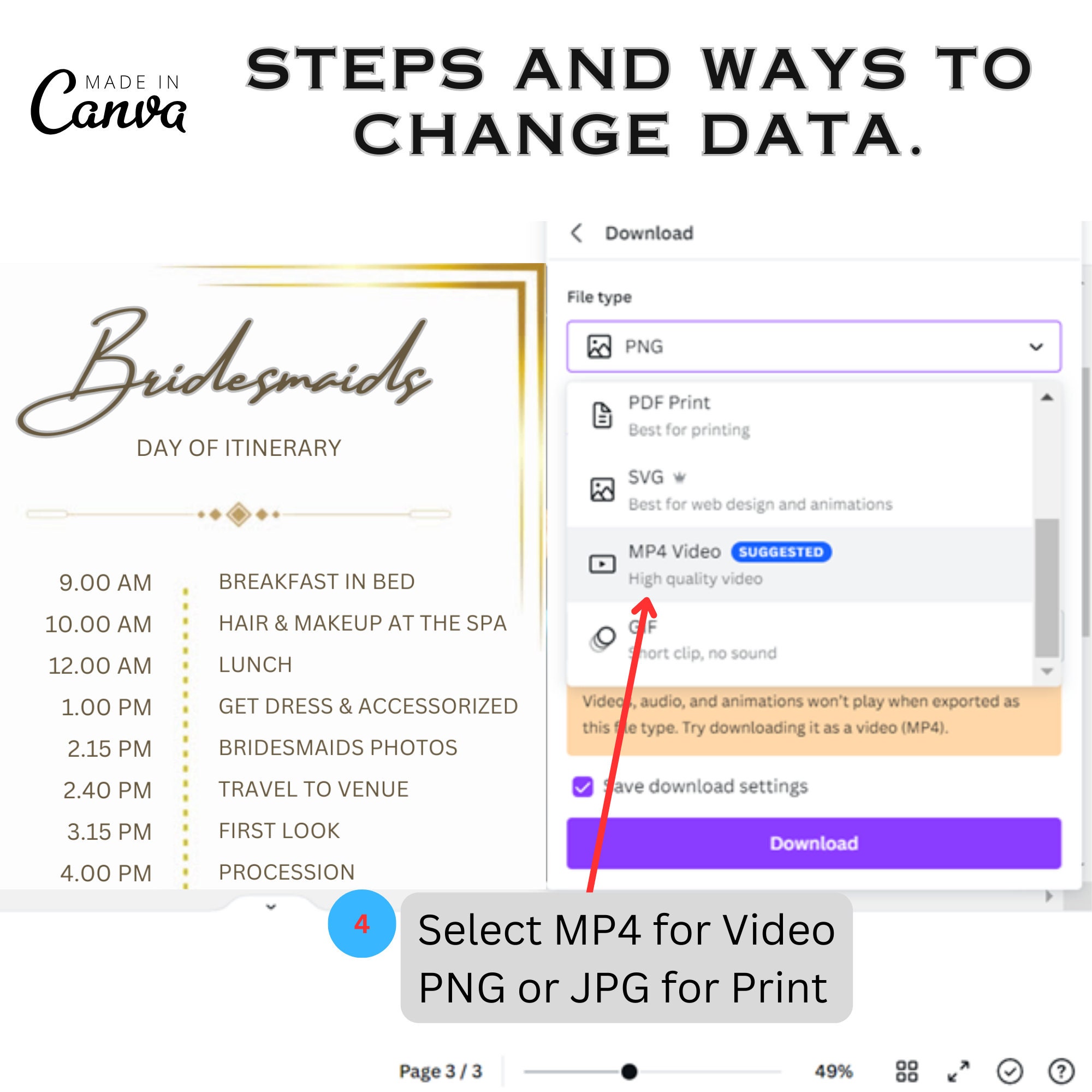 Editable Wedding Invitation, Electronic Wedding Invitation, Wedding ...