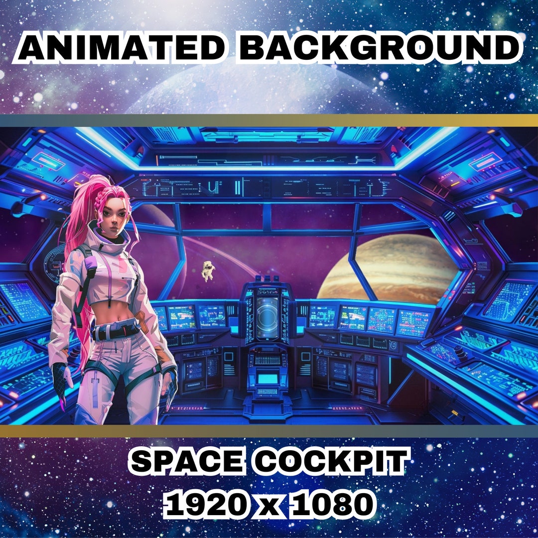 Vtuber Animated Background, Spaceship Cockpit, Galaxy Spaceship ...