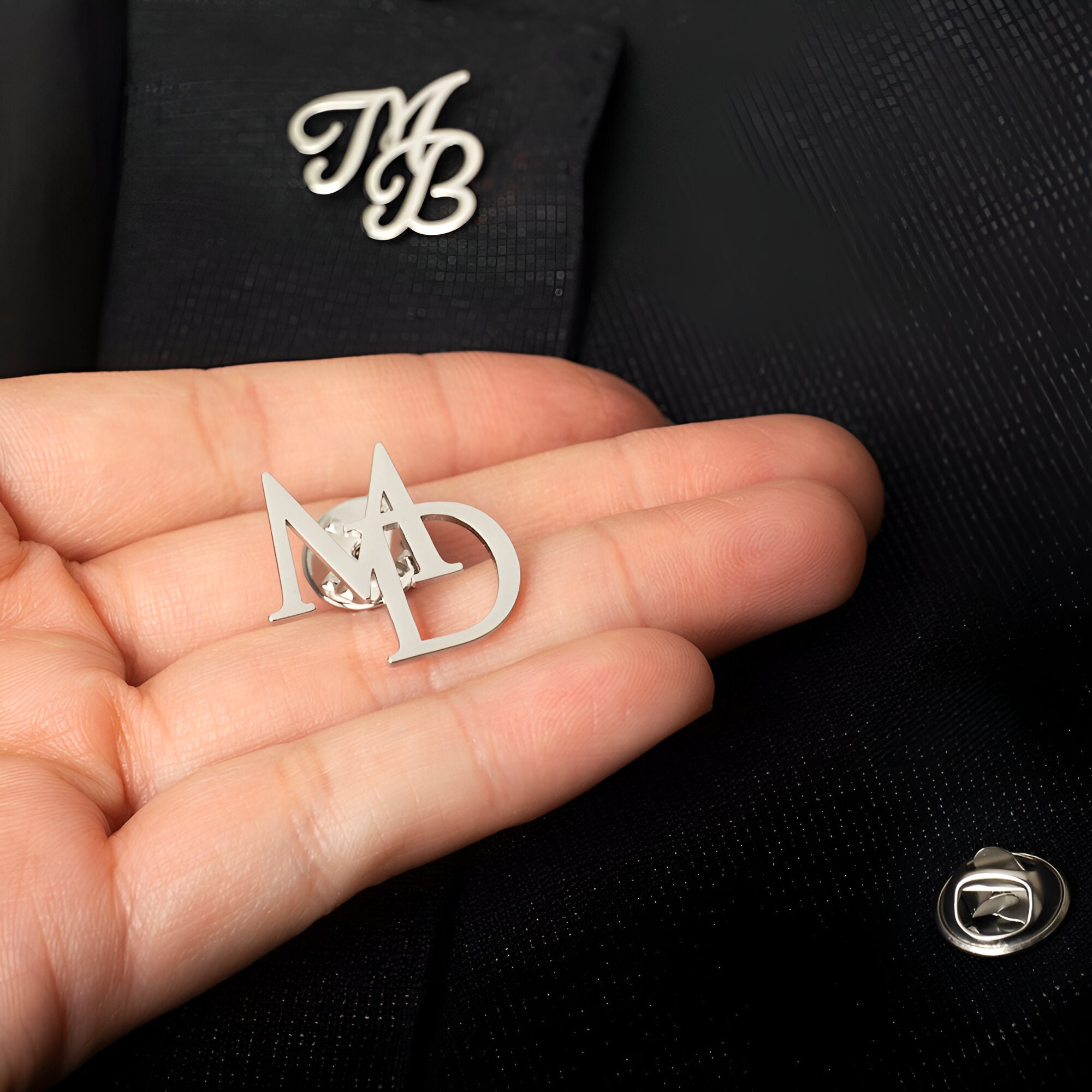 Custom Initials Pin: Unique Personalized Accessory, Adds a Personal ...